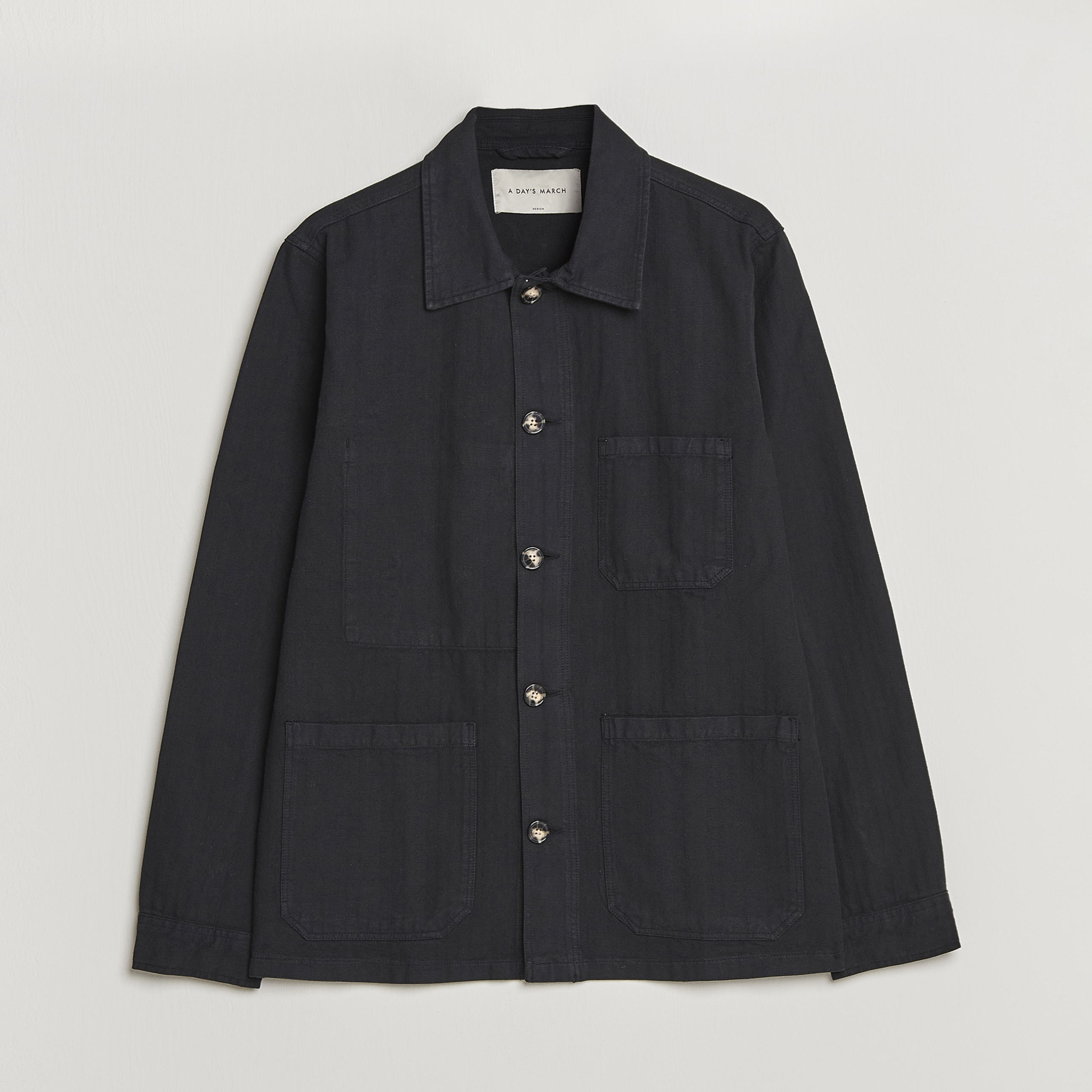A Day's March Original Herringbone Overshirt Black - Acheter A Day's March