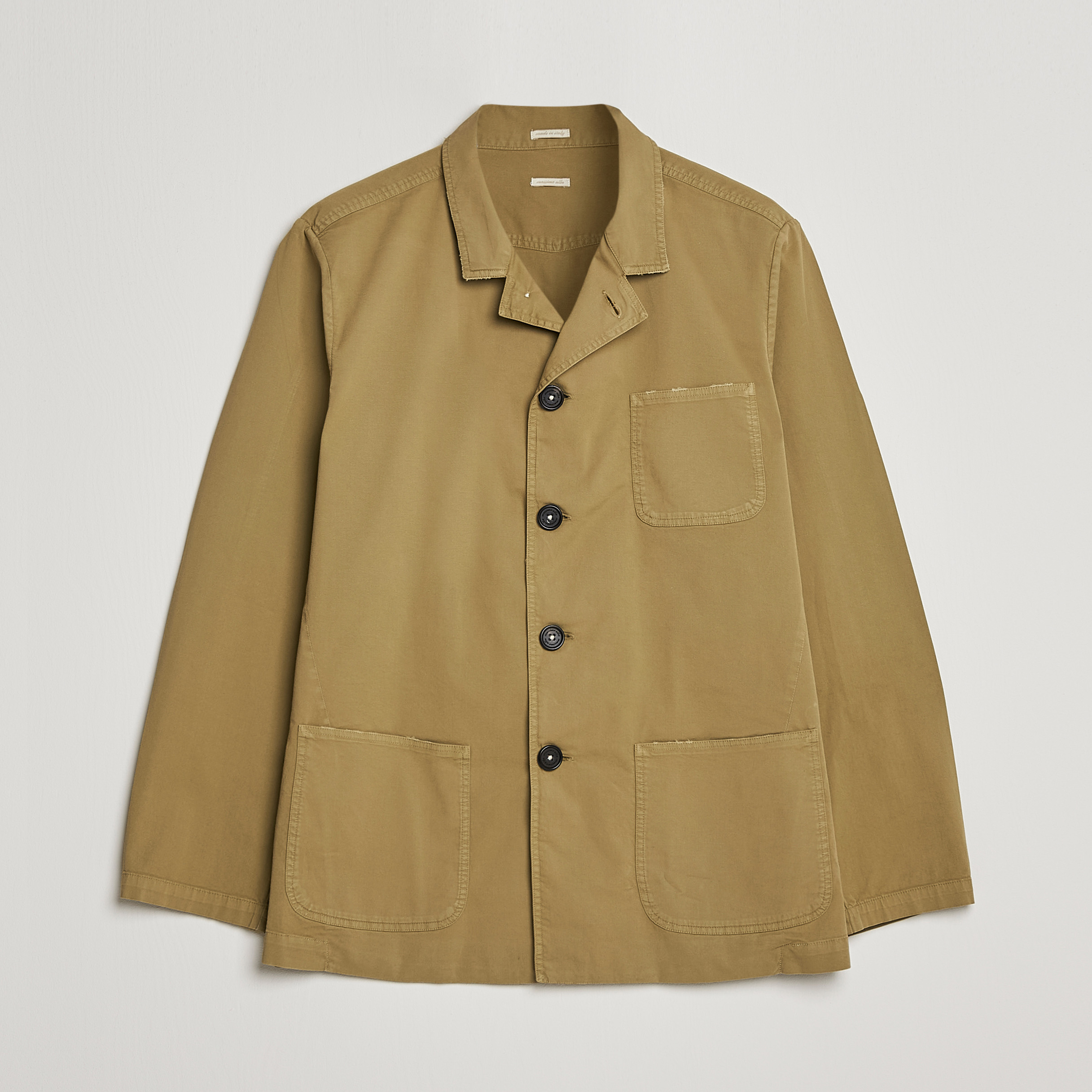 Massimo Alba Florida Stone Washed Shirt Jacket Green Desert - Acheter Massi
