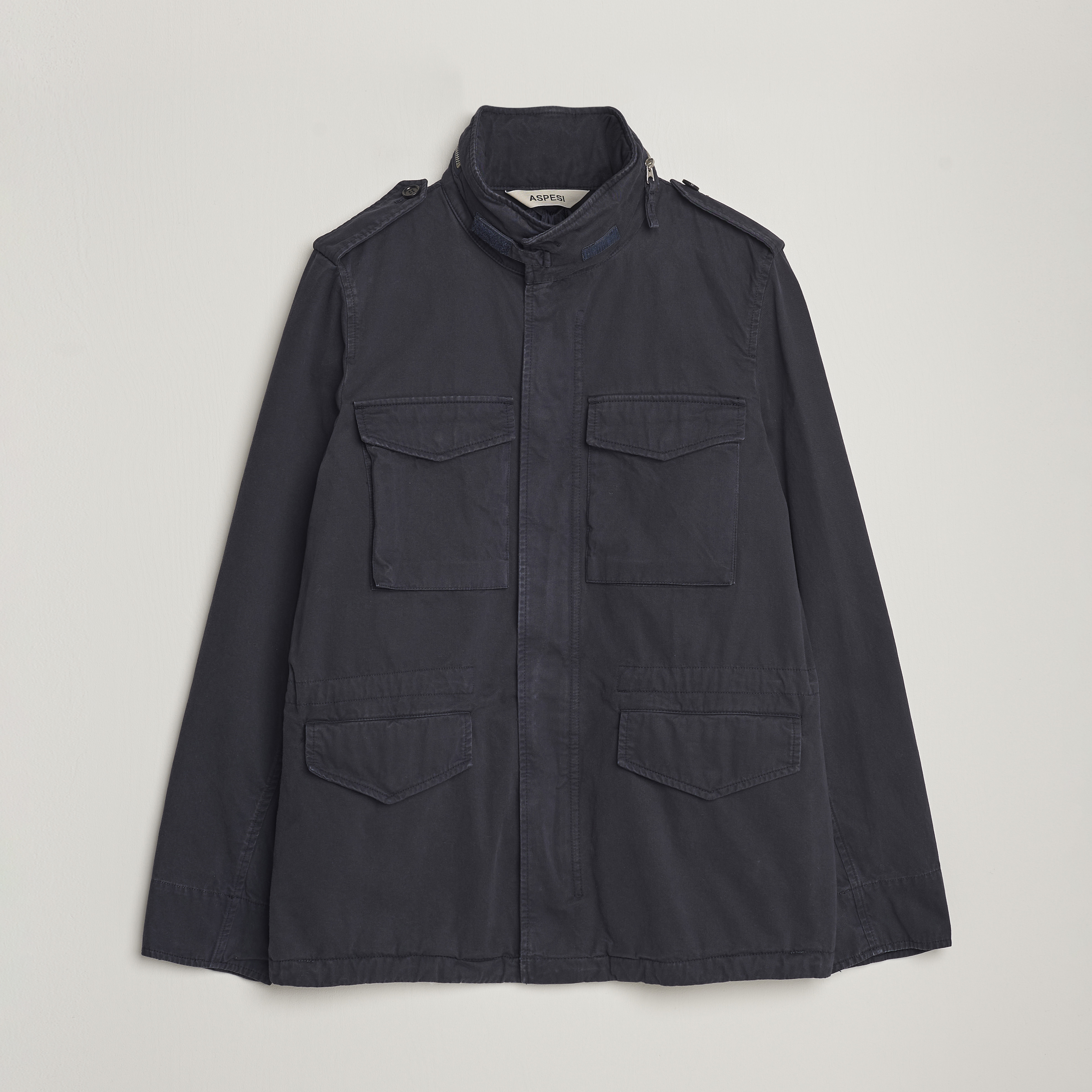 Aspesi Lined Cotton Field Jacket Navy - Acheter Aspesi CareOfCarl.fr.