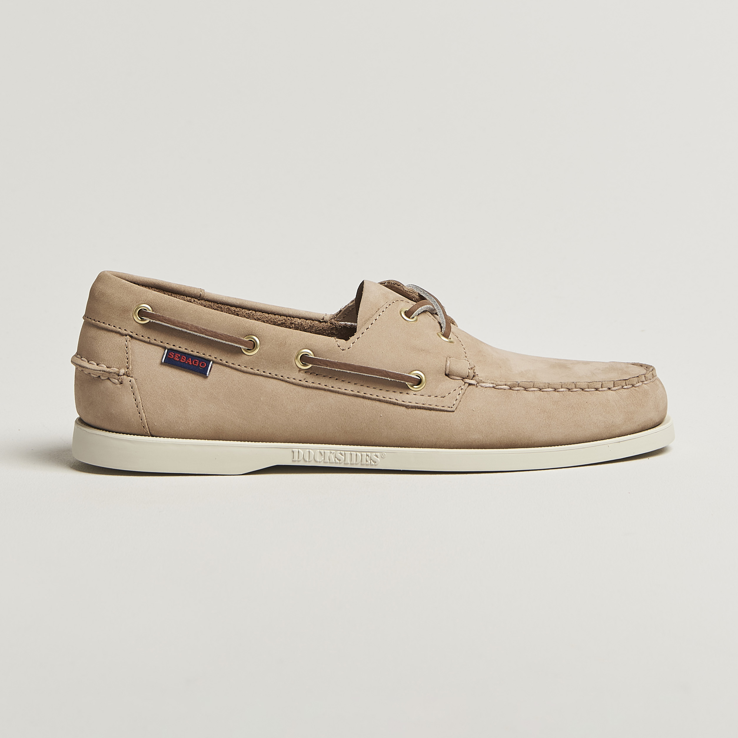 Sebago Docksides Portland Nubuck Boat Shoe Beige Camel - Acheter Sebago Car