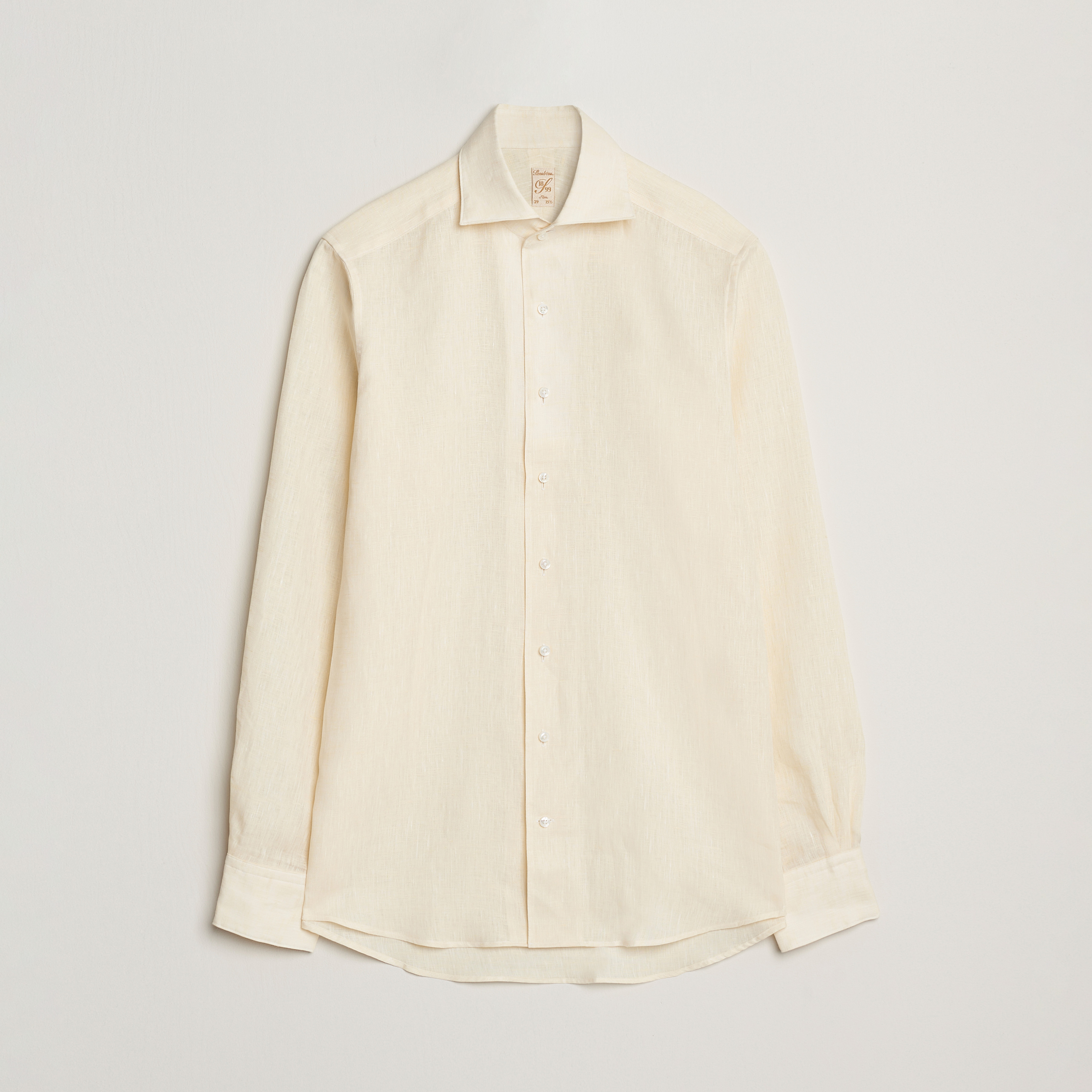 Stenströms 1899 Slimline Linen One Piece Collar Shirt Yellow - Acheter Sten