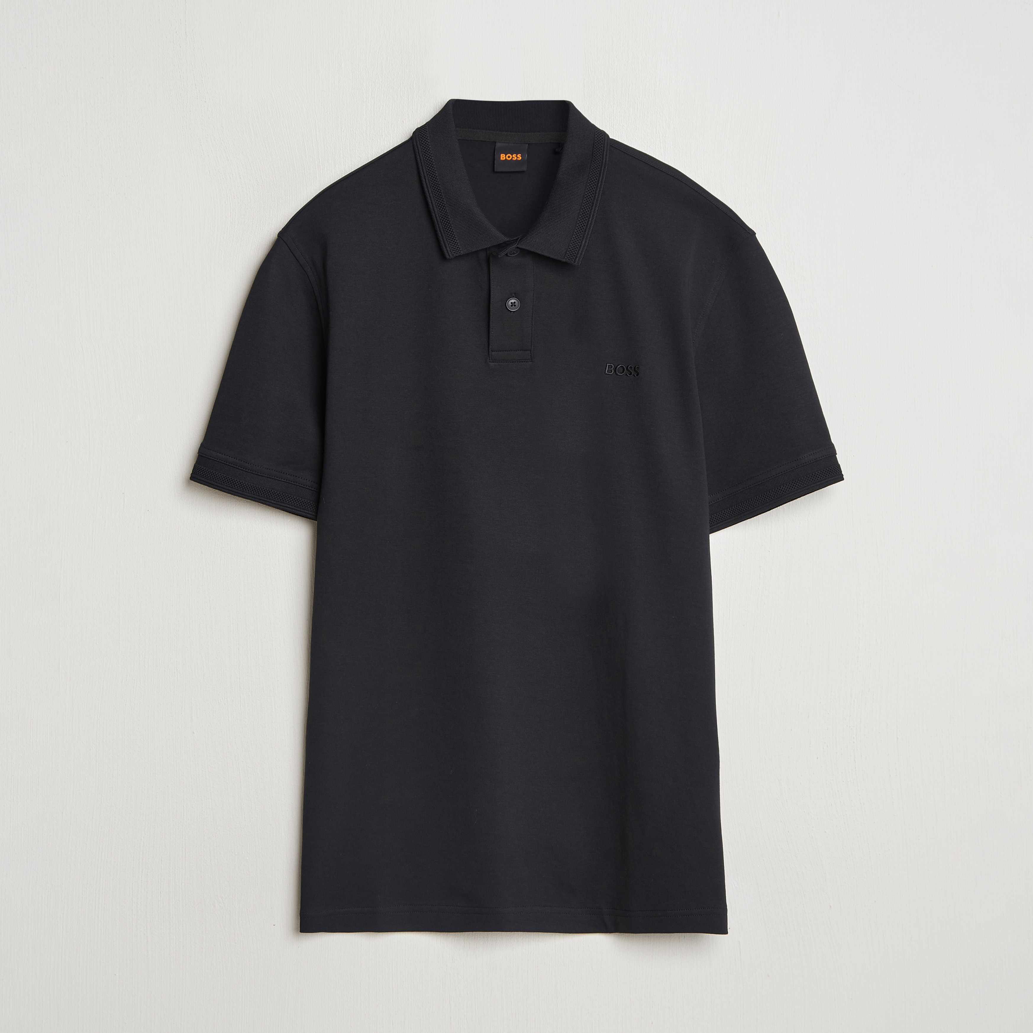 BOSS ORANGE Interlock Polo Black - Acheter BOSS ORANGE CareOfCarl.fr.
